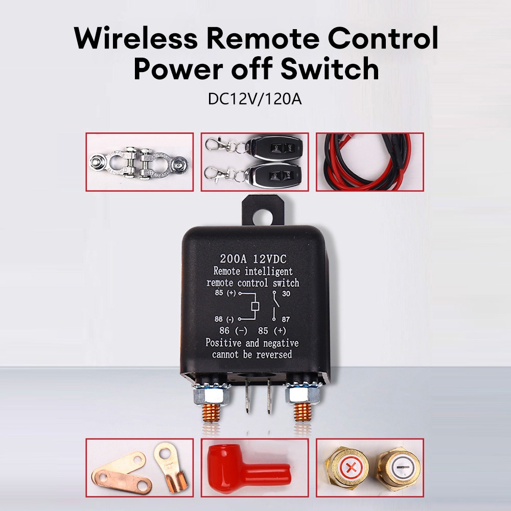 Jual 12V 200A Universal Battery Switch Relay Integrated Wireless Remote ...