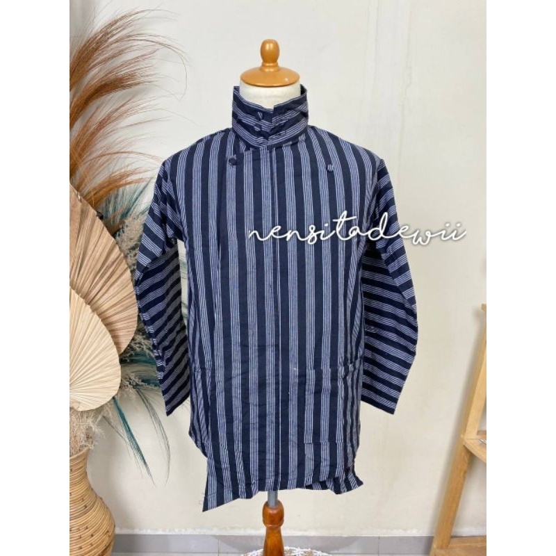 Jual [Hitam] Surjan Lurik / Baju Jawa Lurik - Premium, Katun Prasojo ...