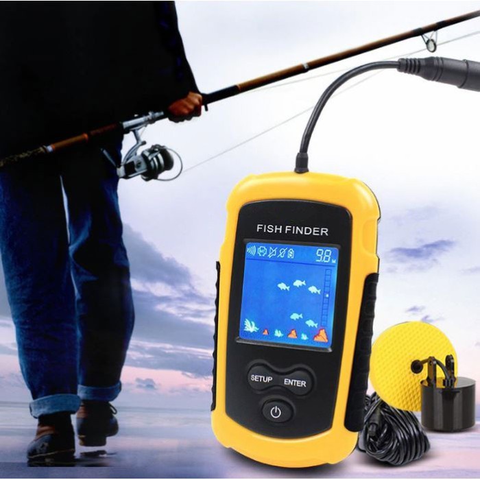 Jual Alat Sonar Deteksi Ikan Portable 100 Meter Fish Finder - Kuning ...