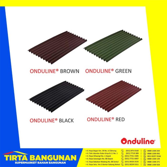 Jual BahanBangunan- ONDULINE ATAP/ GENTENG ASPAL 200 X 95 X 0.3 CM ...