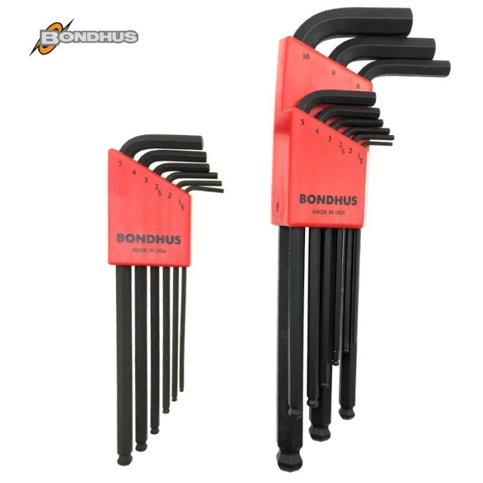 Jual Bondhus Metric Allen Wrench Set L Shape Ball End Hex Key Set ...