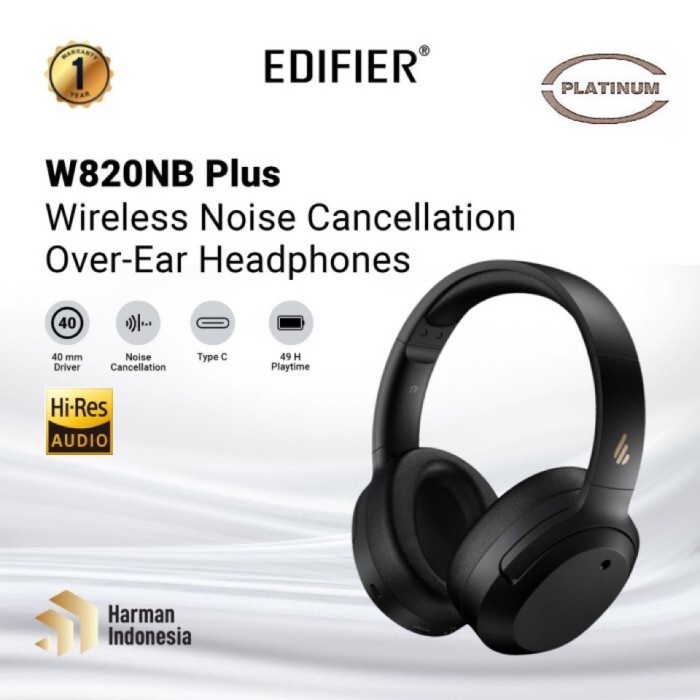 Jual EDIFIER W820NB PLUS Wireless Bluetooth 5.2 Hi-Res Headphone ANC ...