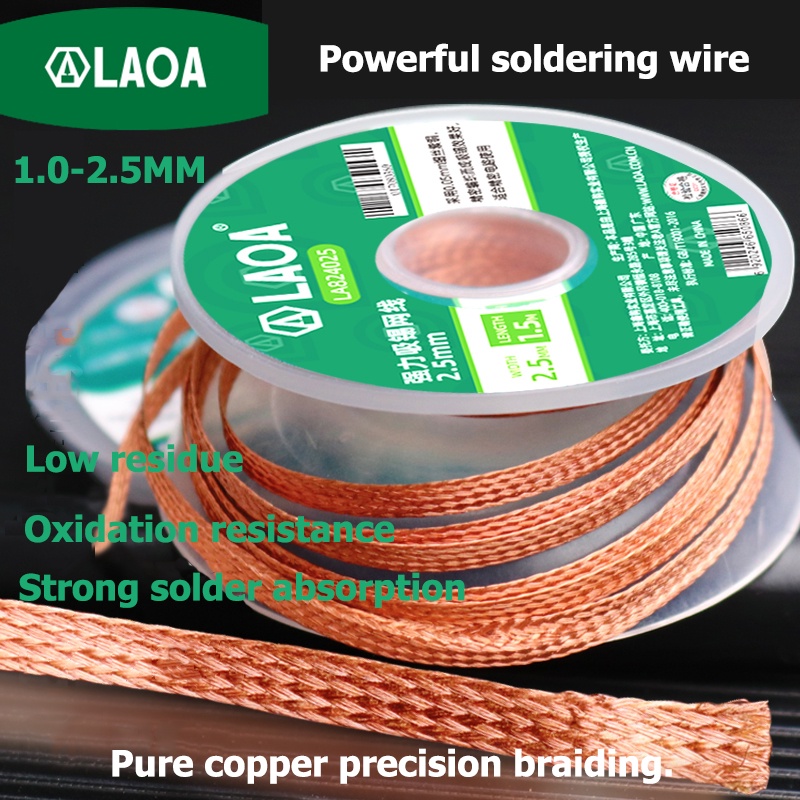 Jual LAOA 1.5-2.5mm Desoldering Mesh Braid Tape Copper Welding Point ...
