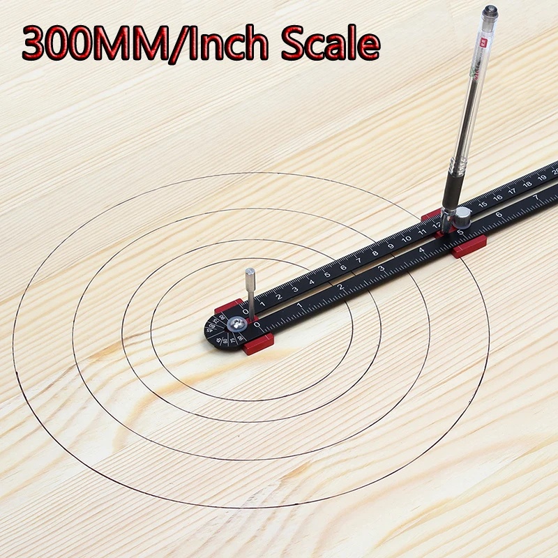 Jual Woodworking Drawing Compass Circular Drawing Ruler Measurement ...