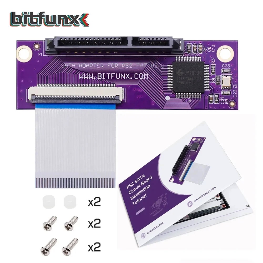 Jual Bitfunx Sata Upgrade Board Hard Drive Adapter Kit For Ps2 Ide Hard Drives Original Network ...