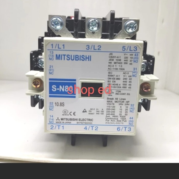 Jual Contactor Kontaktor Sn80 150A Mitsubishi 220V/380V/110V | Shopee ...
