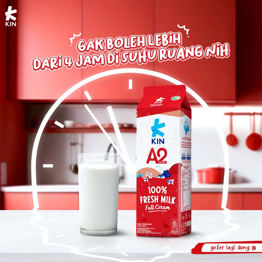 Jual KIN Pasteurised Fresh Milk Full Cream 1000 Ml | Shopee Indonesia