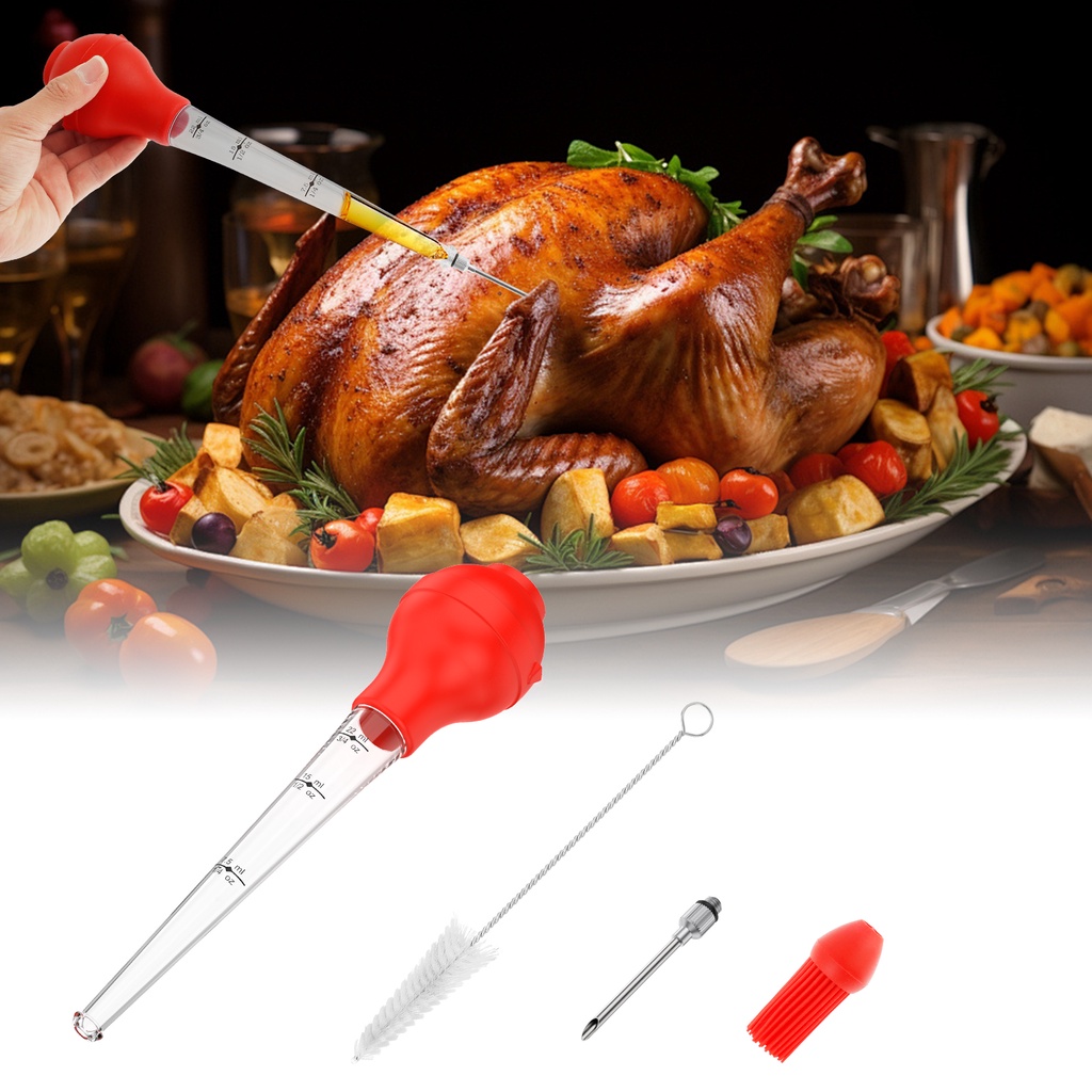 Jual Turkey Baster Set of 4, Quality Silicone Bulb Including Meat ...