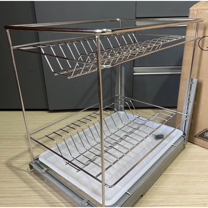 Jual Rak piring piring stainless 2 susun / dish rack / rak piring bawah ...
