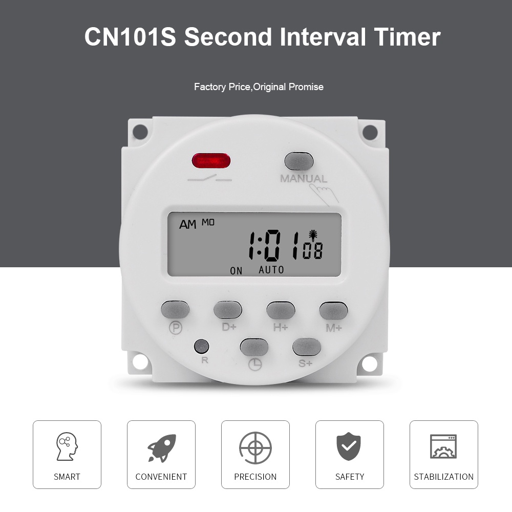 Jual Gaqqee 1 Second Interval 12V 24V 110V 220V Digital LED Timer Switch 7 Days Weekly ...