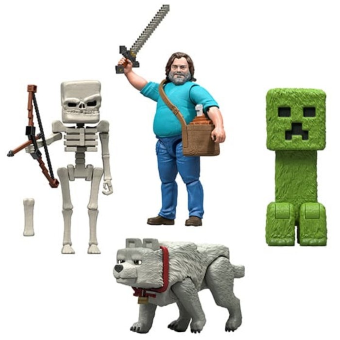 Jual Minecraft The Movie Action Figure 10 cm Steve, Creeper, Dennis the ...