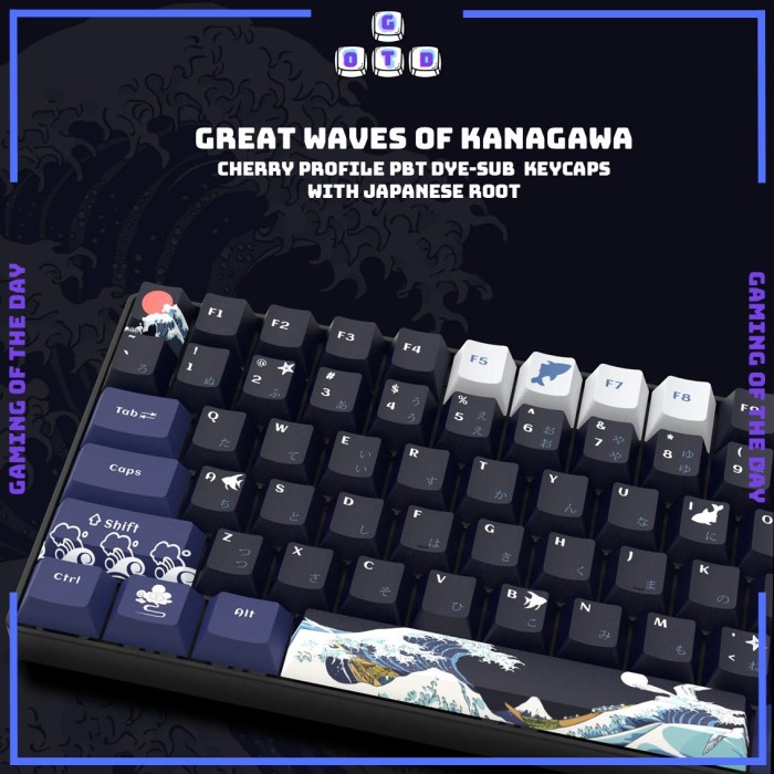 Jual [BestSeller] Great Wave of Kanagawa Keycaps by GOTD Cherry Profile ...