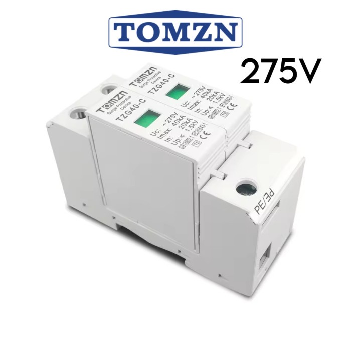 Jual SPD AC 2P TOMZN TZG40-C 1 Phase Surge Protector Arrester Rumah ...