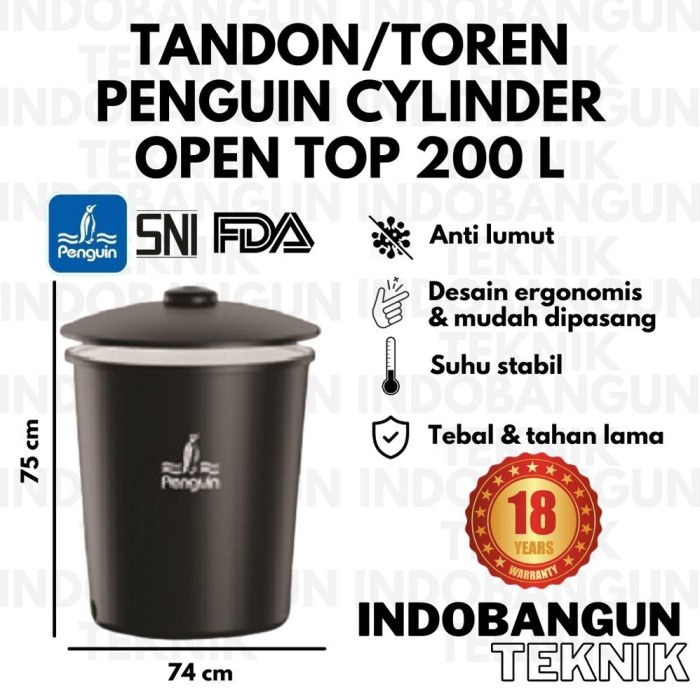 Jual Toren Air Tangki Air Tandon Air Penguin Cylinder Open Top Tank ...