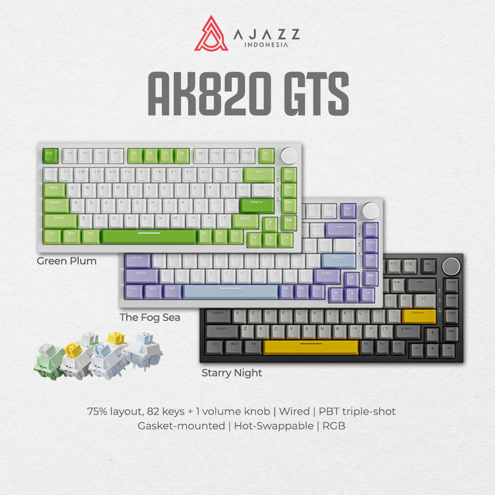 Jual AJAZZ AK820 GTS 75% Hotswappable Mechanical Keyboard With Gasket Mount -JuaraNyaProduct ...