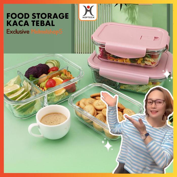 Jual Indo Home Mart - [ Melmel5] Toples Lunch Box Kotak Tempat Penyimpanan Makan Bahan Kaca ...