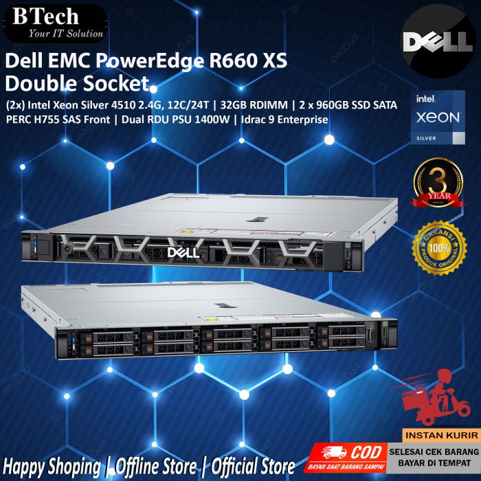Jual Dell Server PowerEdge R660XS R660 XS Dual Xeon Silver 4510 32GB ...