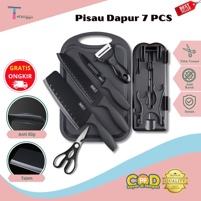 Jual PREMIUM PISAU SET 7 IN 1 TALENAN /Poenscae KITCHEN KNIFE SET ...