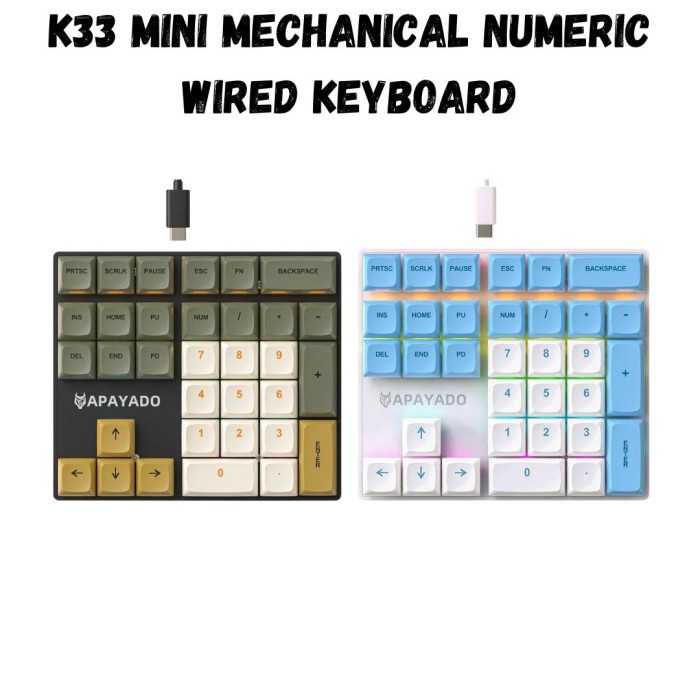 Jual K33 Wired Mechanical Numeric Keypad With Multi-Color Lights Keypad Mekanik Numerik Kabel ...