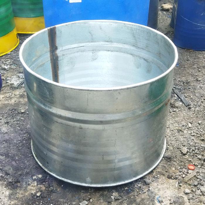 Jual tong galvanis kap 100 liter/drum galvanis 100 liter/ tempat sampah ...