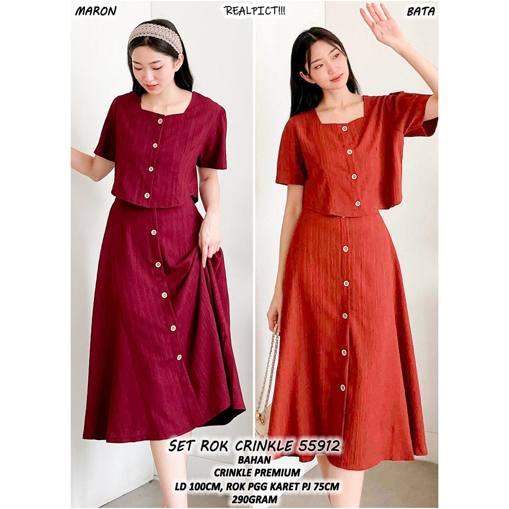 Jual SET ROK CRINKLE 55912 (READY STOK) | Shopee Indonesia