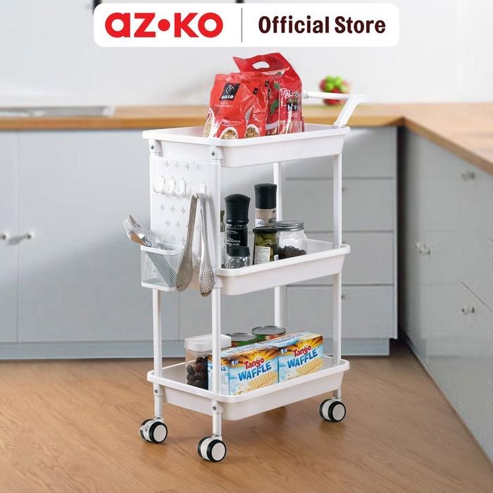Jual AZKO Stora Rak Troli Dapur 3 Tingkat - Putih | Shopee Indonesia