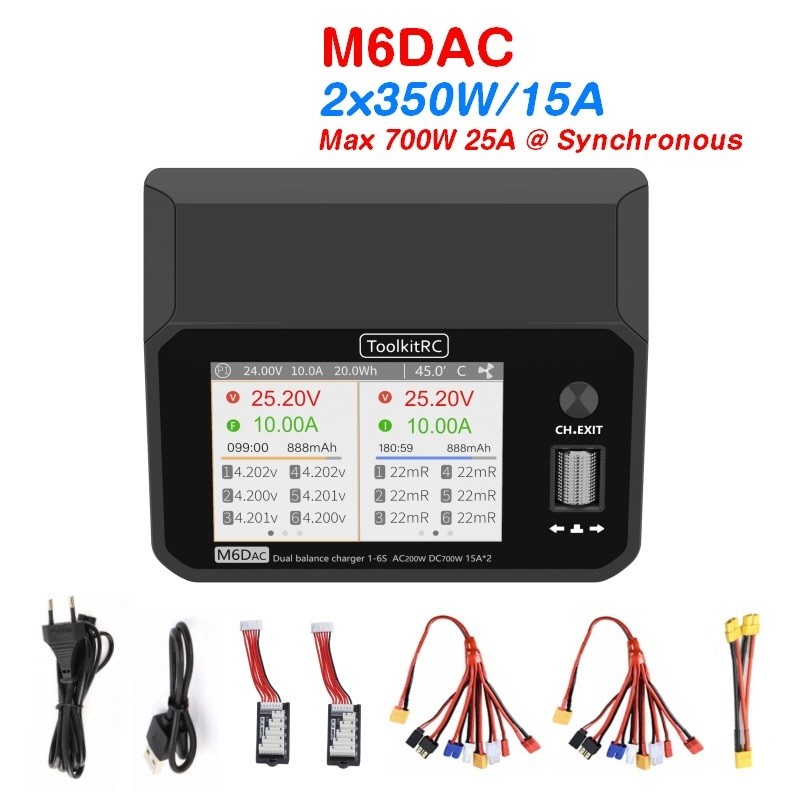 Jual Top: M6dac Dual Channel Smart Lipo Battery Charger Discharger AC ...