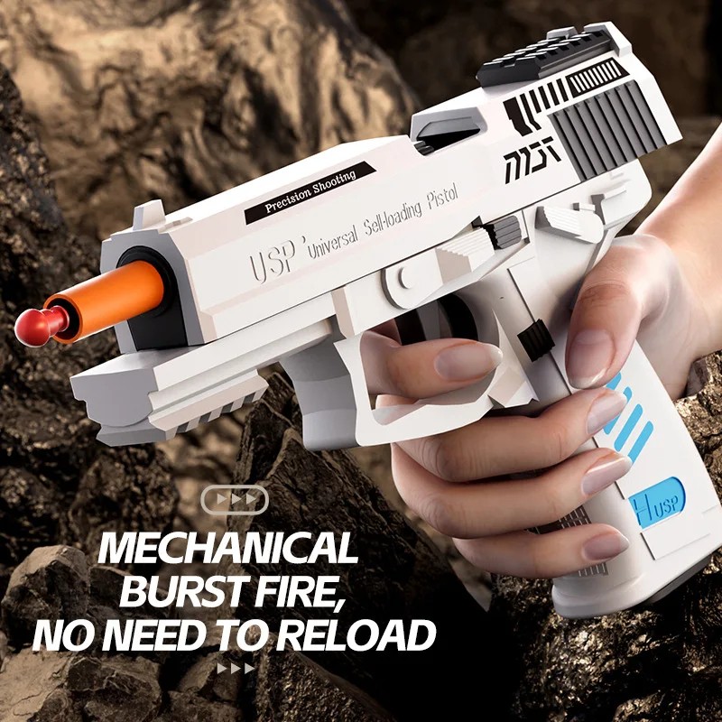 Jual Csnoobs USP Throwing Shell Toy Gun Soft Bullet Airsoft Launcher ...