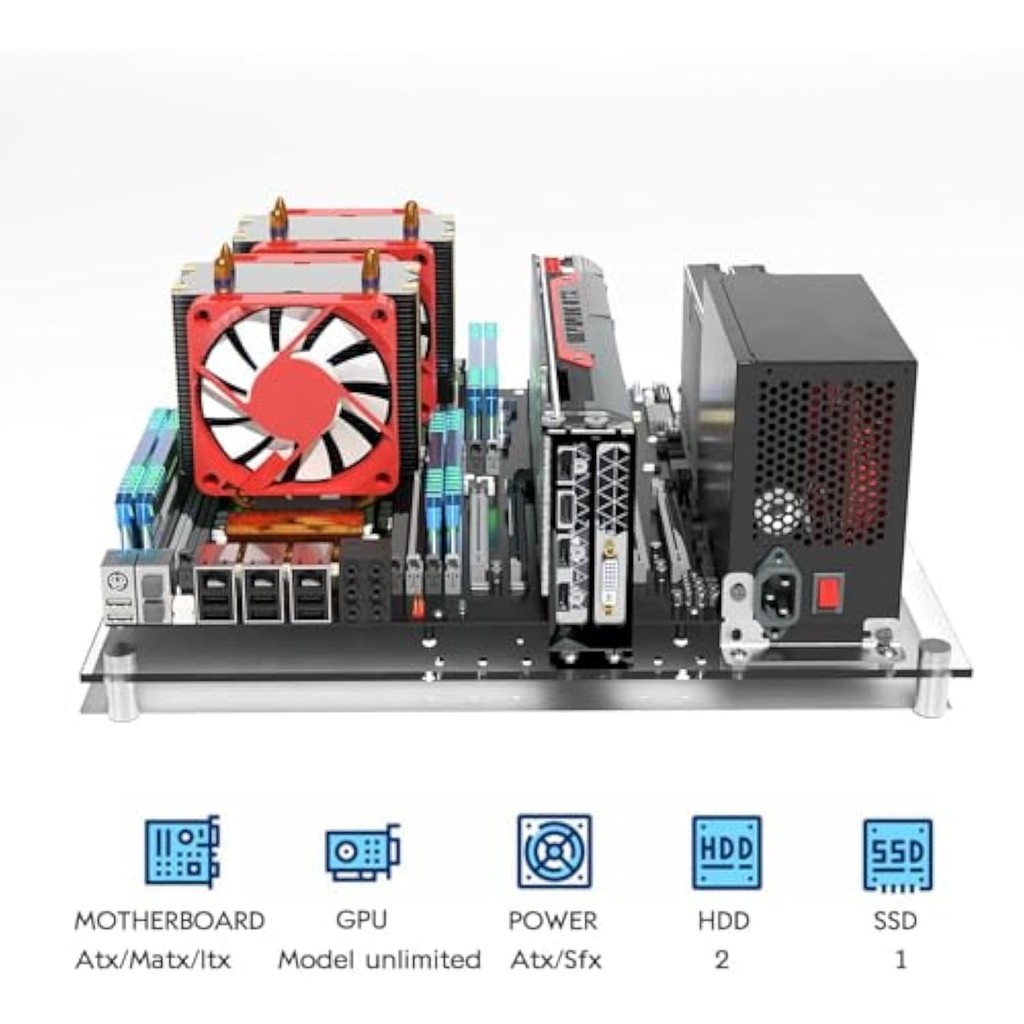Jual Open Pc Case Test Bench Diy Acrylic Computer Chassis Rack Gaming ...