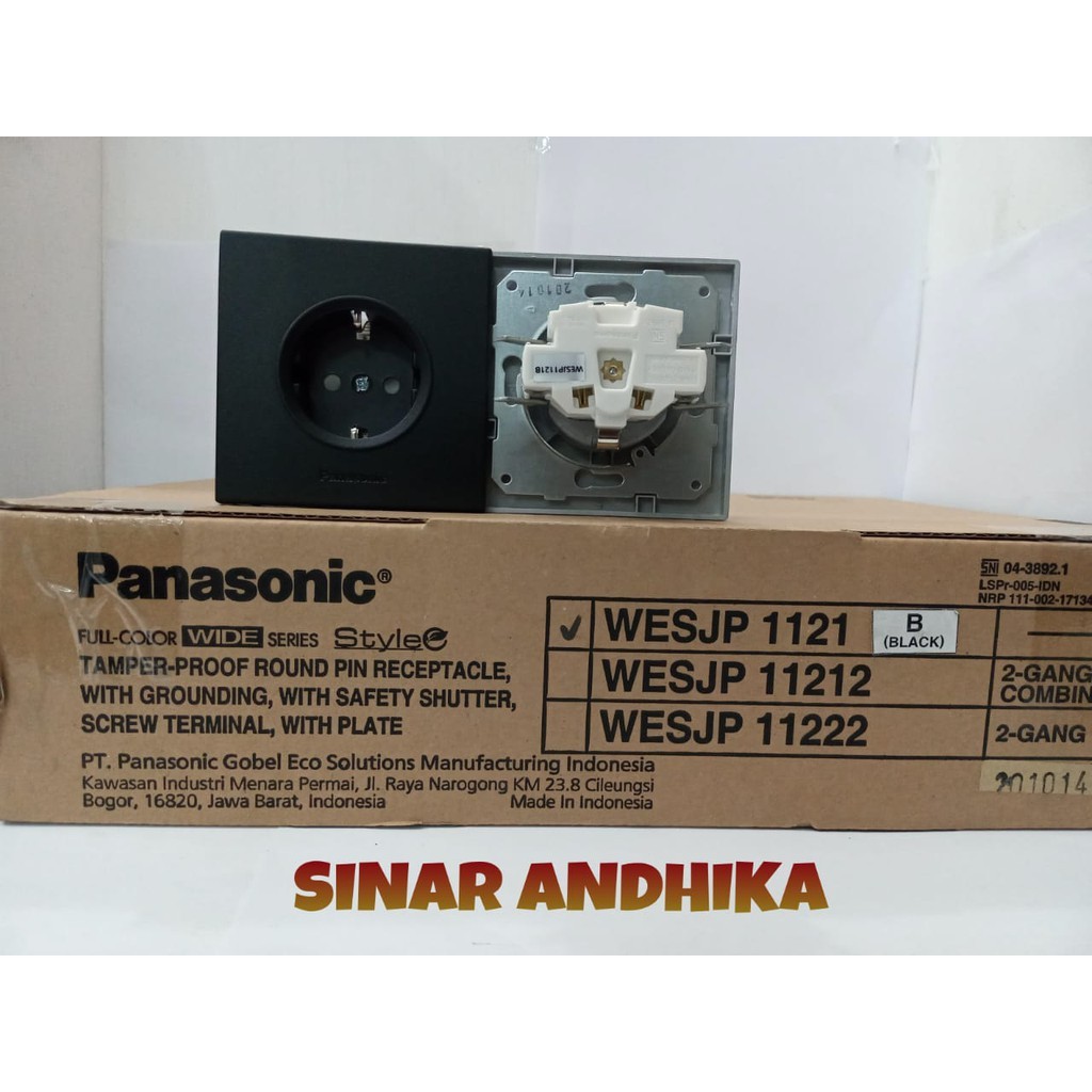 Jual TerbaikTerlarisNIh- STOP KONTAK SINGLE GROUNDING (CP) HITAM STYLE E PANASONIC WESJP 1121B ...