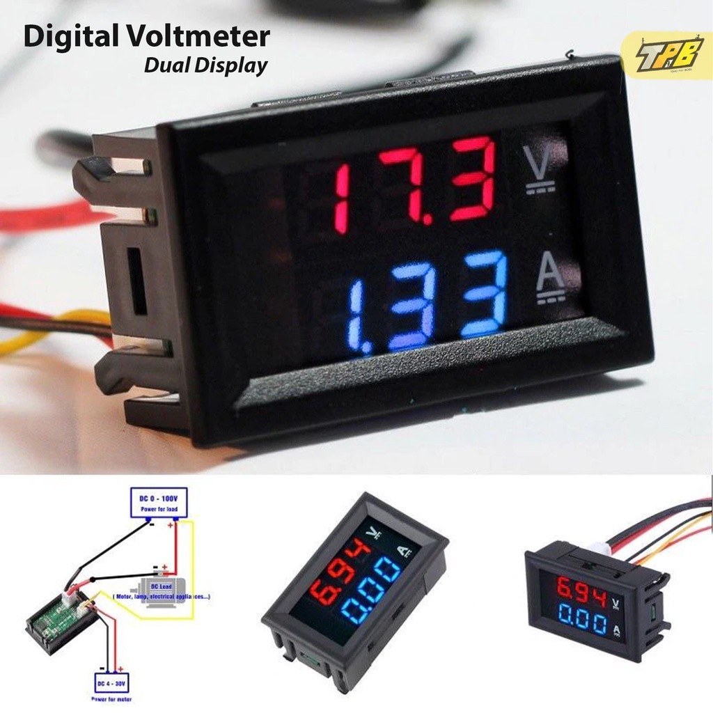 Jual TerbaikTerlarisNIh- Dual Volt Ampere Meter Display Combo Digital Amperemeter Voltmeter DC 0 ...