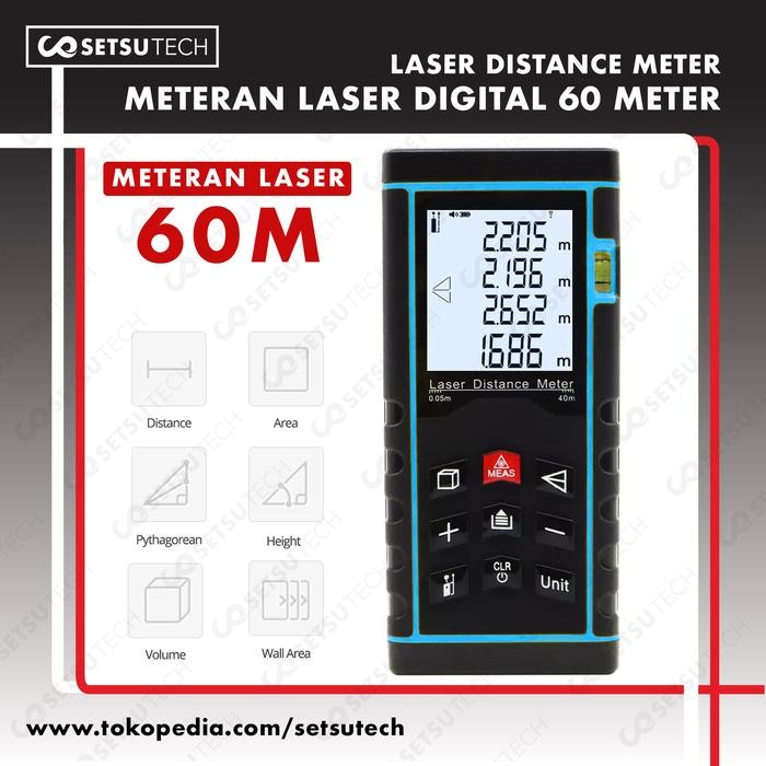 Jual Fixpert- 60m Laser Distance Meter / Meteran Laser Digital 60 meter ...