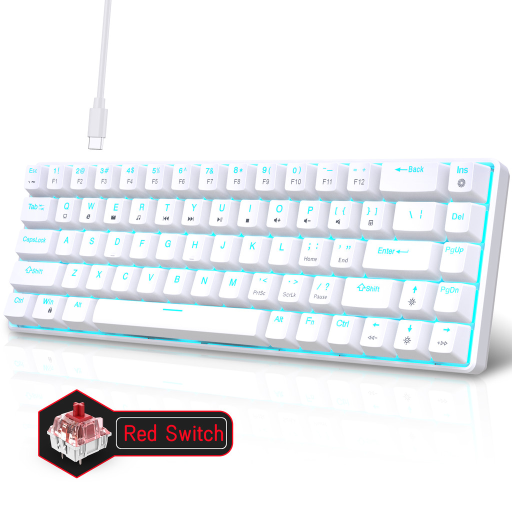 Jual 68 Keys Mechanical Keyboard Ergonomics Rgb Backlit Led Hot ...