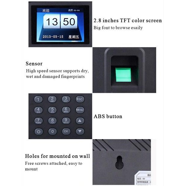 Jual ALAT MESIN ABSENSI FINGERPRINT ATTENDANCE - F01 TERLARIS | Shopee ...