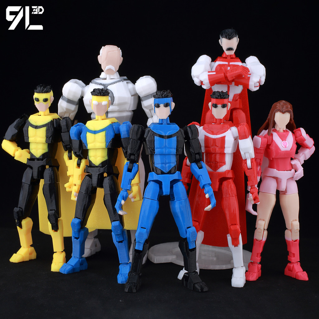 Jual 9L3D Lucky 13 Invincible Boy Eve Omni Action Figure 3D Printed ...