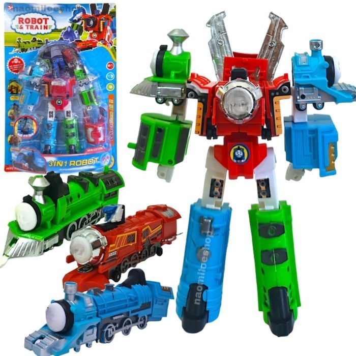 Jual 3in1 robot train transform mainan robot berubah jadi kereta api ...