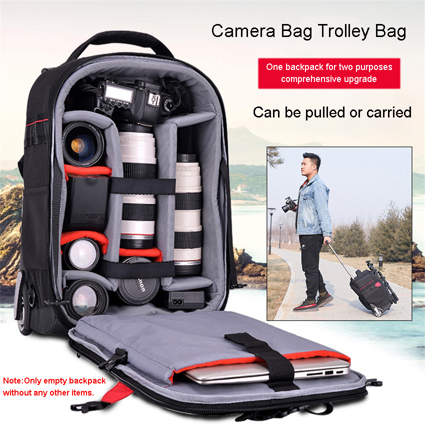Jual New Upgrade Professional DSLR camera trolley suitcase Bag Video ...