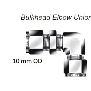 Jual 10mm Tube Bulkhead Elbow Compression Union SS316 Fitting Gas Fuel ...
