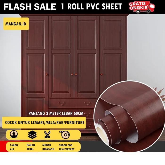 Jual (Allthebest) Stiker Hpl Ukuran 60cm x 3m Motif Serat Kayu Untuk ...