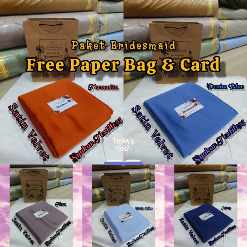 Jual { Free Paper Bag & Card } Bahan Bridesmaid/Seragaman/Baju Nikahan ...
