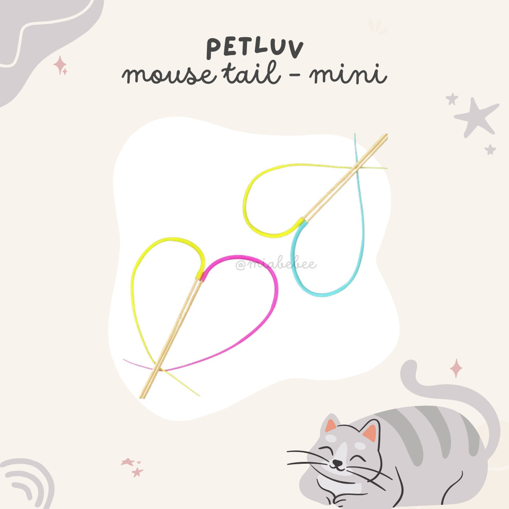 Jual Petluv - Mouse Tail Mini and Natural Wooden Stick 2-in-1 Cat Toy ...