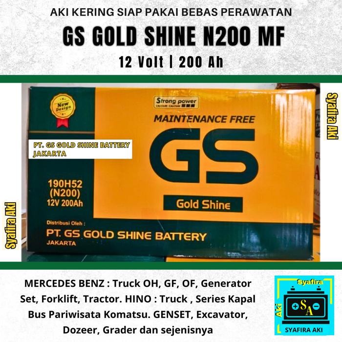 Jual AKI KERING N200 GS MF 200AH UNTUK KAPAL, GENSET, EXCAVATOR | Shopee Indonesia