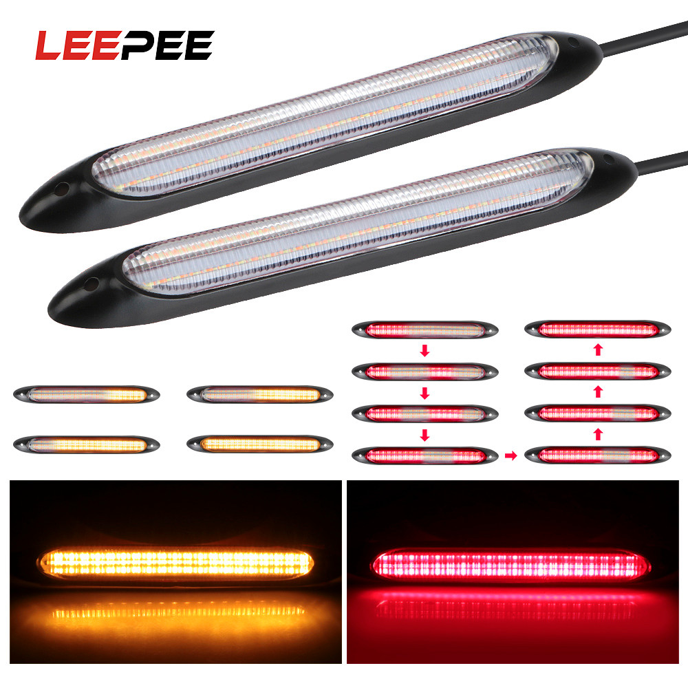Jual 12V Drl Lights Car Led Strips Daytime Running Lamps Turn Signal ...