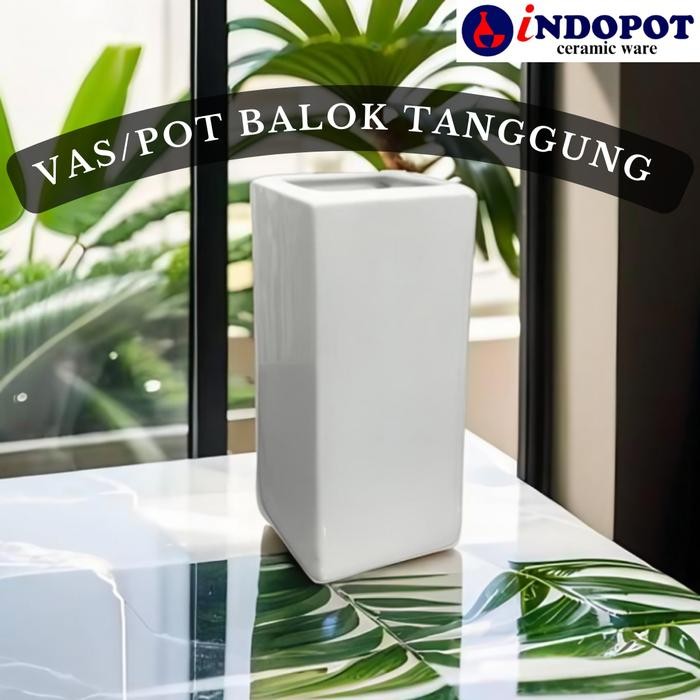 Jual Vas Pot Keramik Model Balok kecil bisa untuk dekorasi rumah ...