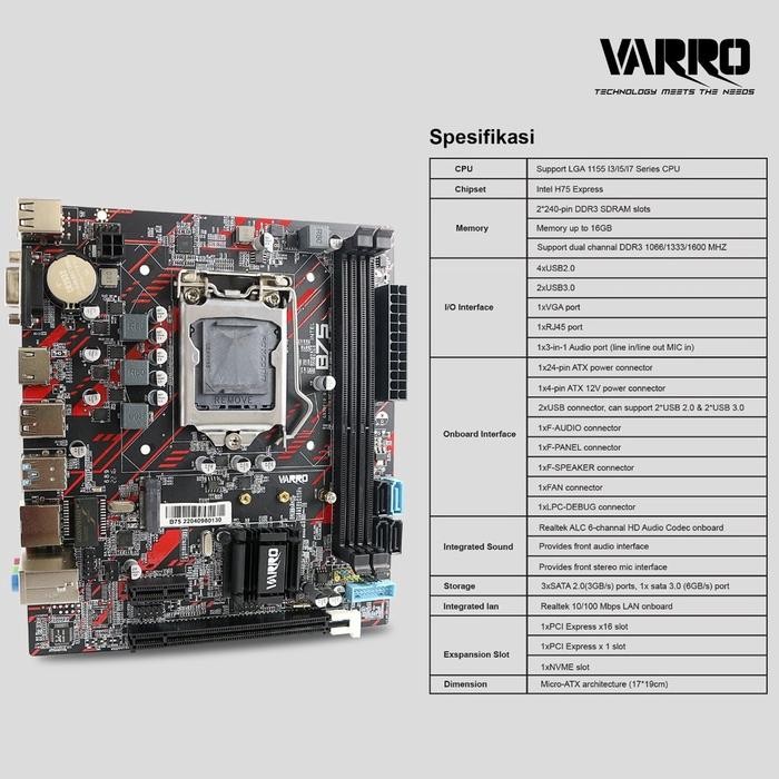 Jual Asustek Itshop - Paket Mobo I5 - Motherboard H61 New Varro Rev 3 ...