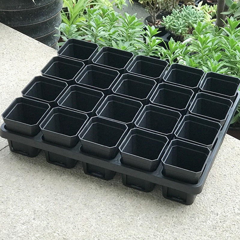 Jual LBER Pot Bunga Sekali Pakai Tanaman, Pot Plastik Persegi Hitam ...