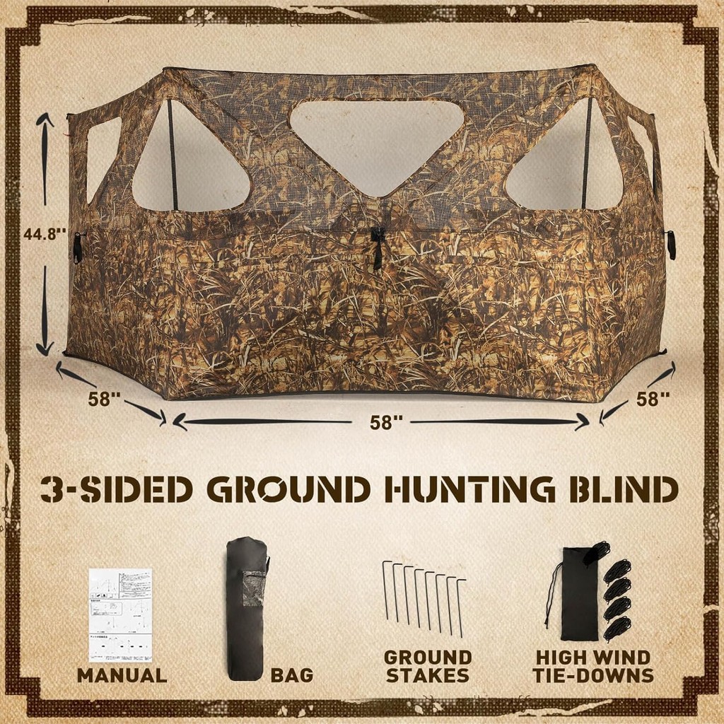 Jual Lenotos Pop Up Ground Blind, Easy-Setup Hunting Blind For Deer ...
