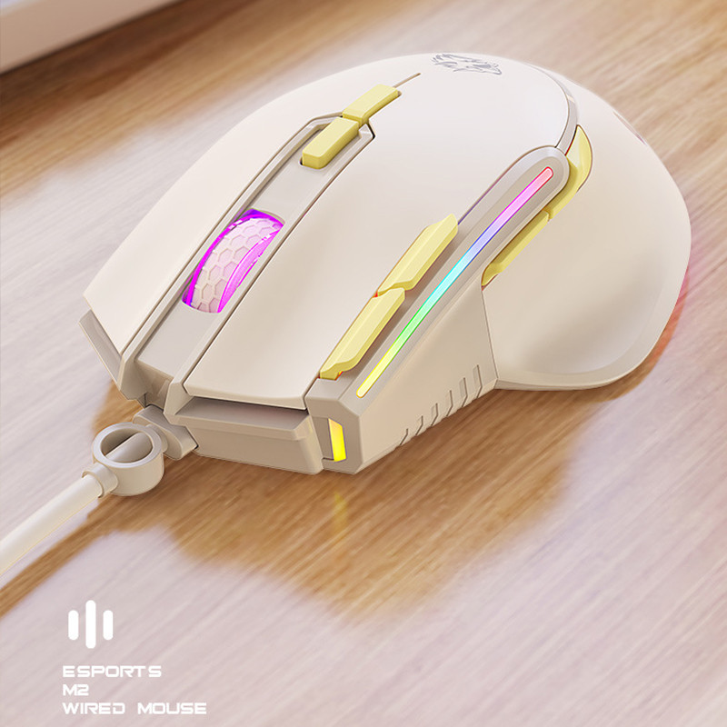 Jual M2 Esports Wired Mouse RGB Colorful Breathing Light Wired Gaming ...