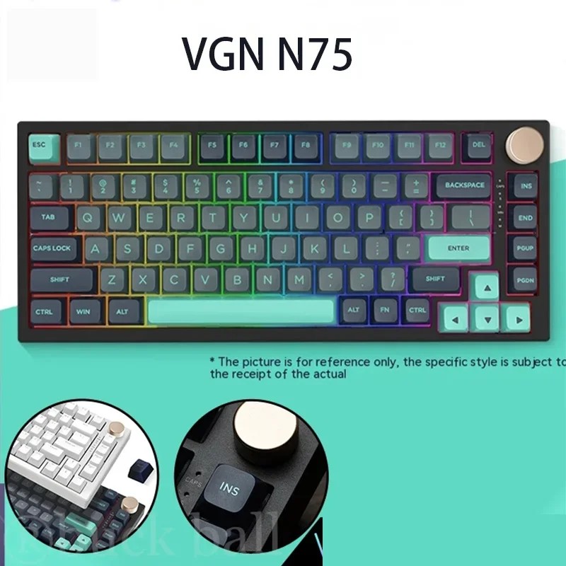 Jual VGN N75 Pro Keyboard Tri-mode Bluetooth Wireless 82 Keys Wired ...