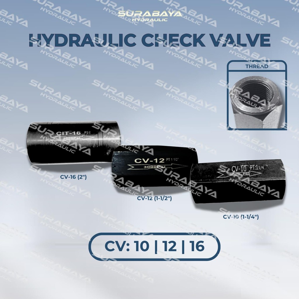 Jual CV-10 | CV-12 | CV-16 | Hydraulic Check Valve One Way 1 1/4" - 1 1 ...